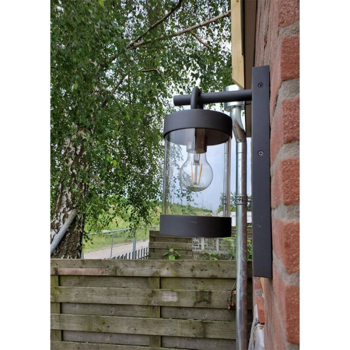 Antracit udendørs væglampe med skumringssensor rustik, Sambesi, IP44 ...