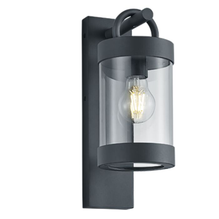 Antracit udendørs væglampe med skumringssensor rustik, Sambesi, IP44 ...